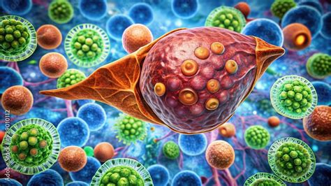 Microscopic View Of Liver Tissue Showing Malignant Hepatocytes And