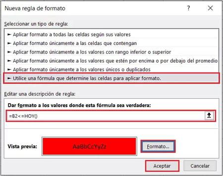 Cómo cambiar el color de las celdas en Excel según la fecha