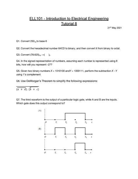 ELL Tut Tutorial Work Of ELL Course At IIT Delhi ELL Introduction To Electrical