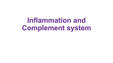 Inflammation And Complement Systems 2 Pptx