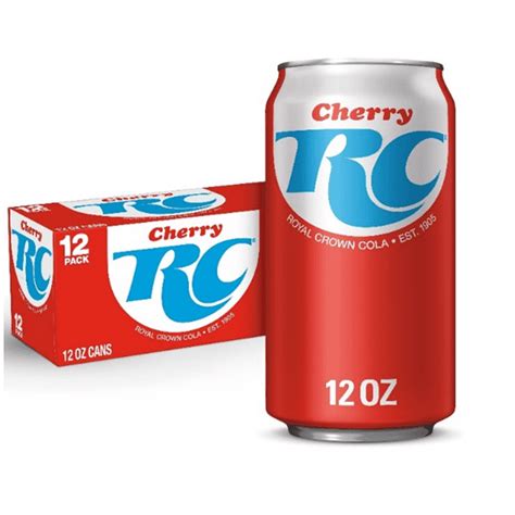 Rc Cola Cherry Flavor Low Sodium Original American Soda 12oz Cans Pack Of 12