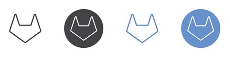 Gitlab Icon Flat Set In Black And White Color 49663129 Vector Art At