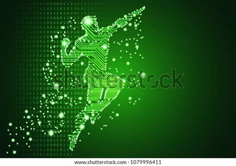 Big Data Artificial Intelligence Concept Machine Stock Vector Royalty Free 1079996411