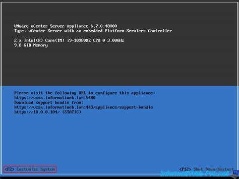 Presentation Of The Vcsa Vmware Vcenter Server Appliance Console In A