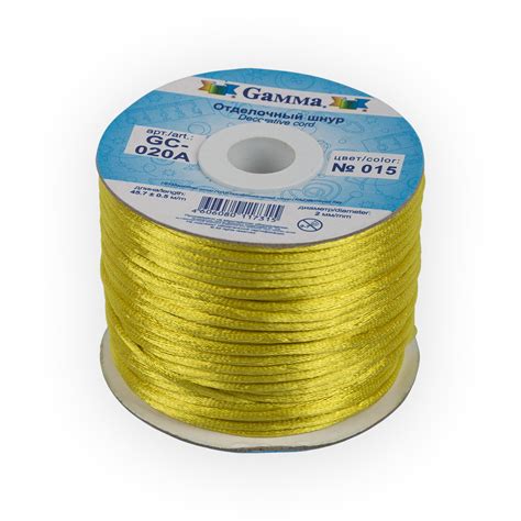 Шнур "Gamma" 2 мм GC-020A отделочный №015 желтый купить за 26,00 ₽ в ...