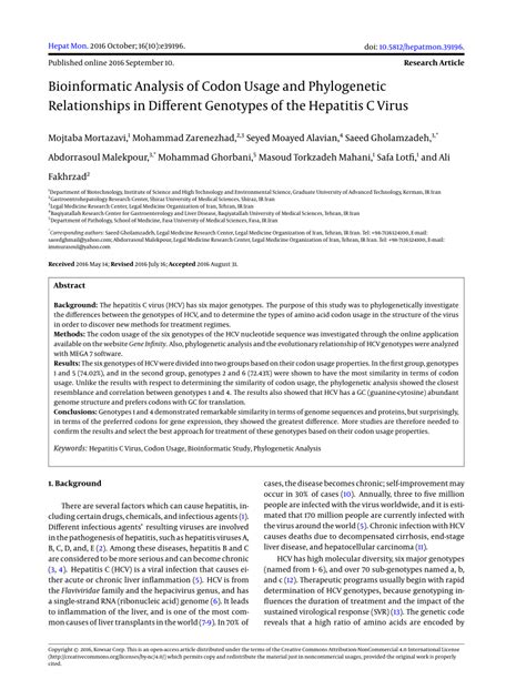 Pdf Bioinformatic Analysis Of Codon Usage And Phylogenetic Relationships Of Different