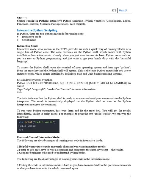Sctunit 5 Pdf Python Programming Language Scripting Language