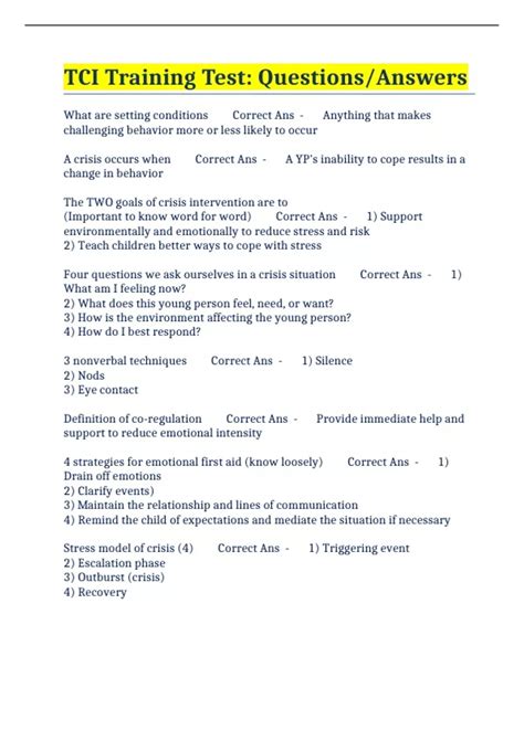 Tci Training Test Questions Answers Tci Training Stuvia Us