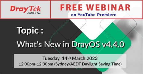Draytek Aust And Nz On Linkedin Free Draytek Webinar Whats New In Drayos V4 4 0 Lnkd