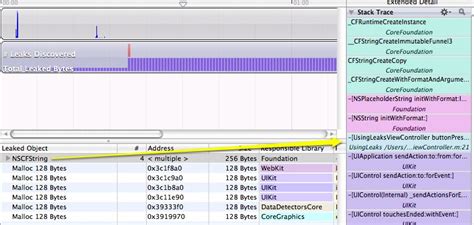 Finding Leaks In Xcode With Run With Performnce Tool Leaks