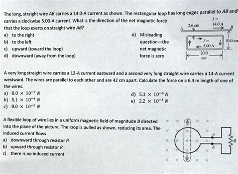 The Long Straight Wire Ab Carries 140 A Current As Shown The