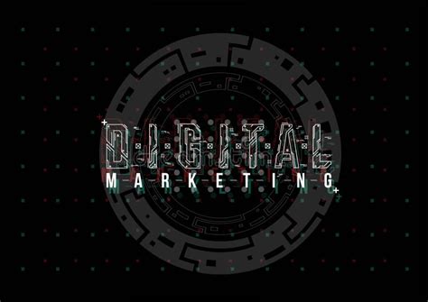 Digital Marketing Conceptual Layout With Hud Elements For Print And Web Lettering With
