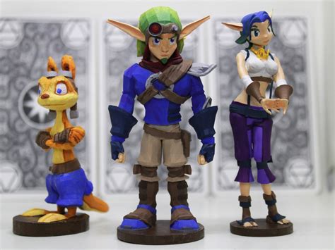 Jak Daxter And Keira Custom Collectible Hand Painted D Printed Resin Figurine Etsy