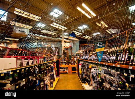 Bass Pro Shops Outdoor World Interior With Rows Of Fishing Rods