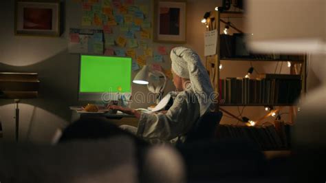 Emotional Girl Gossiping Chromakey Computer Closeup Woman Gesturing