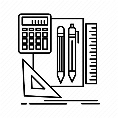 Book Calculator Pen Stationary Icon