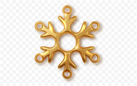 Luxury Golden Snowflake Isolated Circle Snowflake Christmas Decorative Ornament Realistic 3d