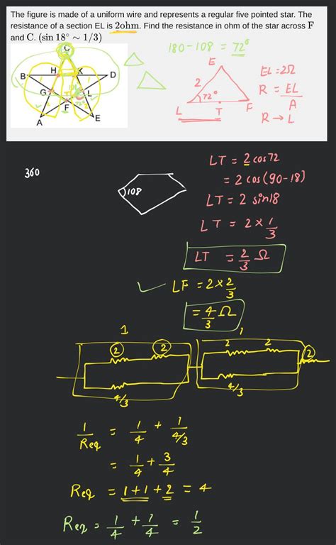 The Figure Is Made Of A Uniform Wire And Represents A Regular Five Pointe