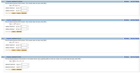 Solved 12 Points Find All Relative Extrema Of The Function