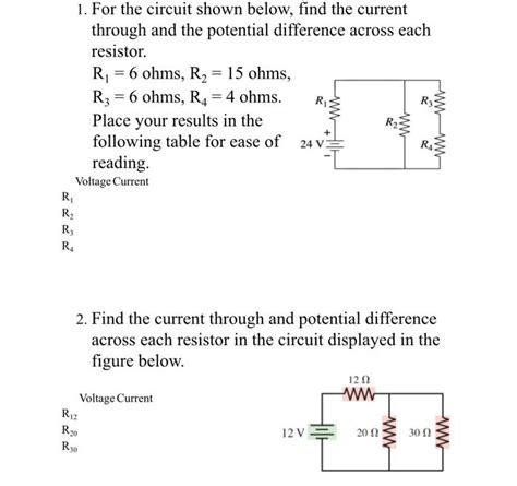 Solved 1 For The Circuit Shown Below Find The Current