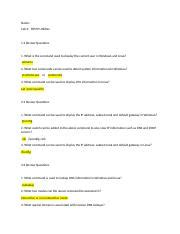 Lab Docx Name Lab TCP IP Utilities Review Questions What Is The Command Used To