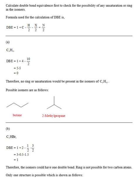 Draw Structural Formulas For All Possible Isomers Having The Following Molecular Formulas A