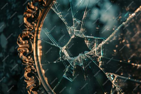 Premium Photo A Broken Mirror With A Reflection Of A Person