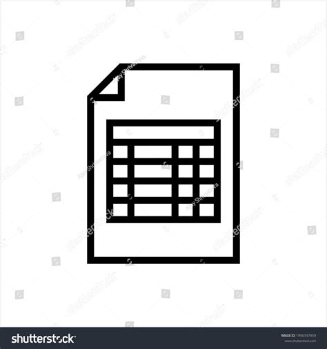 Spreadsheet Icon Computer File Format Data Stock Vector Royalty Free