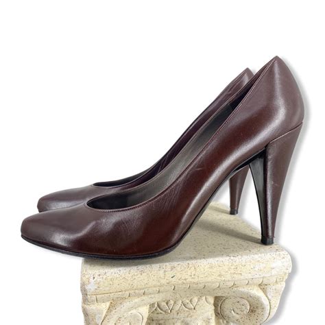 80s Shoes Sz 75 Vintage 1980s Charles Jourdan High Heels Chocolate Brown Leather Pumps 80s