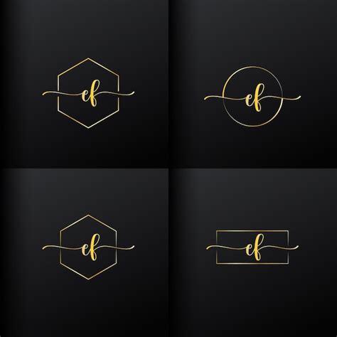 Modelo De Logotipo Profissional E F Vector Illustrator Com As Letras E