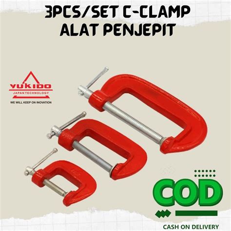 Jual 3pcs Clamp Set Alat Penjepit C Clamp Set 1 2 3 Inch Penjepit Kayu Besi Alat Jepit