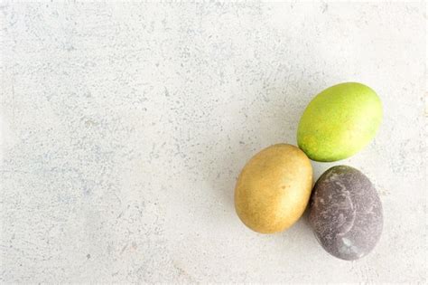 Premium Photo Group Of Easter Eggs Isolated On Gray Background Copy Space