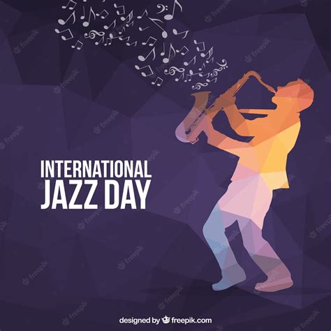국제 재즈의 날 배경 프리미엄 벡터