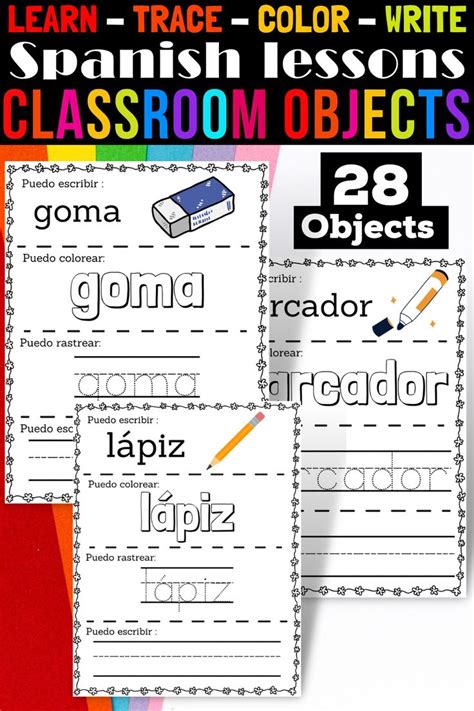 Spanish Classroom Objects Worksheets Printable Activities To Enhance Vocabulary Vocabulary