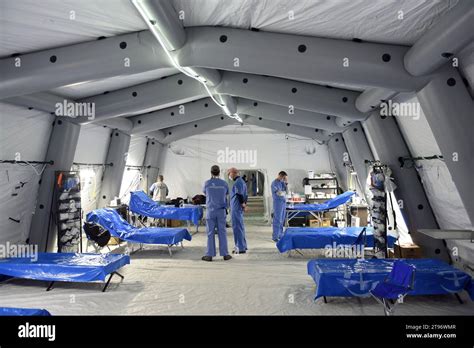 Lviv Ukraine March 14 2022 Field Hospital Deployed By Christian