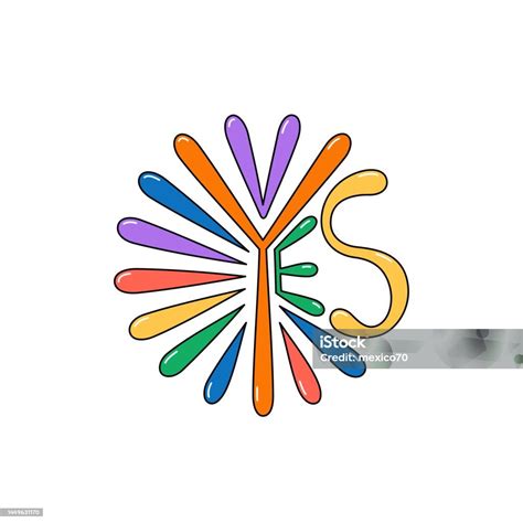 예 그루비 히피 스타일 스티커 긍정적 인 동기 부여 상징입니다 밝은 화려한 라벨 트렌디 한 복고풍 디자인 60 년대 70 년대 80 년대 벡터 포스터 개념에 대한 스톡 벡터