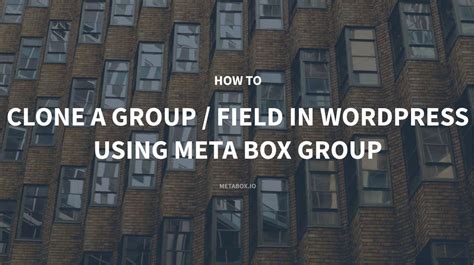 how to clone a group of custom fields in wordpress using mb group