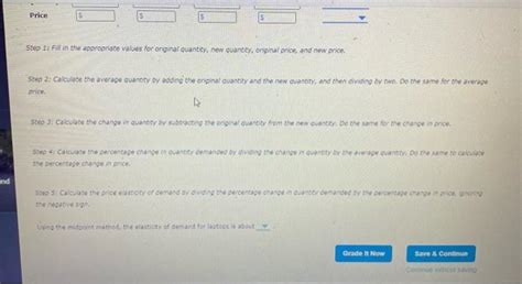 Solved Calculating The Price Elasticity Of Demand A Chegg