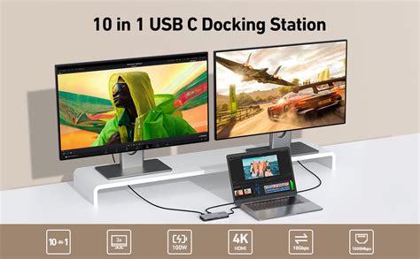 USB C Docking Station Dual Monitor GIISSMO in Laptop Dockingstation für Windows mit HDMI
