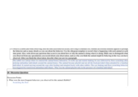 Solution Ethogram Template And Follow Up Questionsedited Studypool