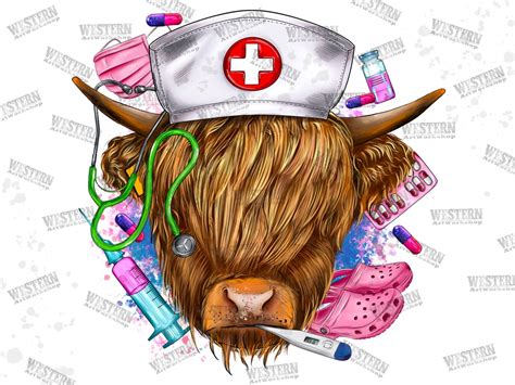 Nurse Cow Png Sublimation Design Nurse Png Nurse Cow Png Western