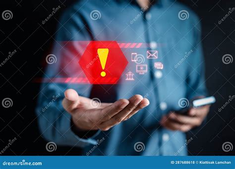 System Warning Caution Sign For Notification Error And Maintenance