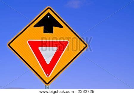Yield Ahead Sign Image And Photo Free Trial Bigstock