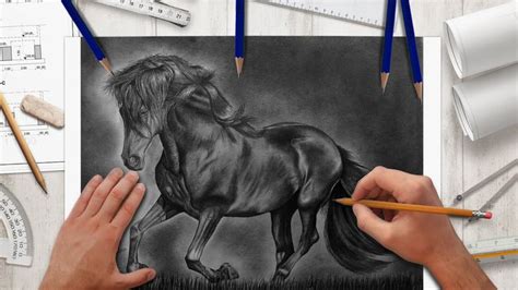 Drawing Realistic Horse With Graphite Pencils Hyper Lapse Video