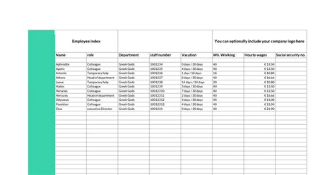 Master File Index Guide Template