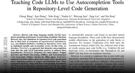 Paper Page Teaching Code Llms To Use Autocompletion Tools In Repository Level Code Generation