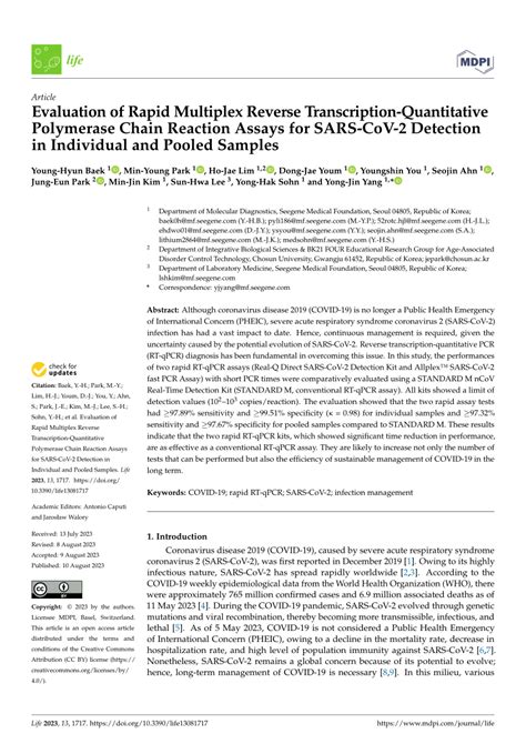 Pdf Evaluation Of Rapid Multiplex Reverse Transcription Quantitative Polymerase Chain Reaction