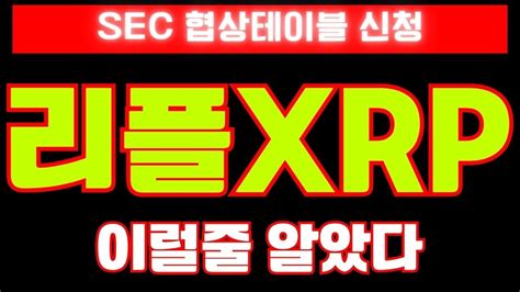 리플 Sec 리플과 비공개회의리플 리플전망 리플코인 Youtube