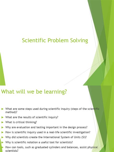 Scientific Problem Solving Pdf Scientific Method Experiment