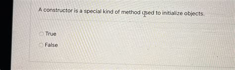Solved A Constructor Is A Special Kind Of Method Ursed To